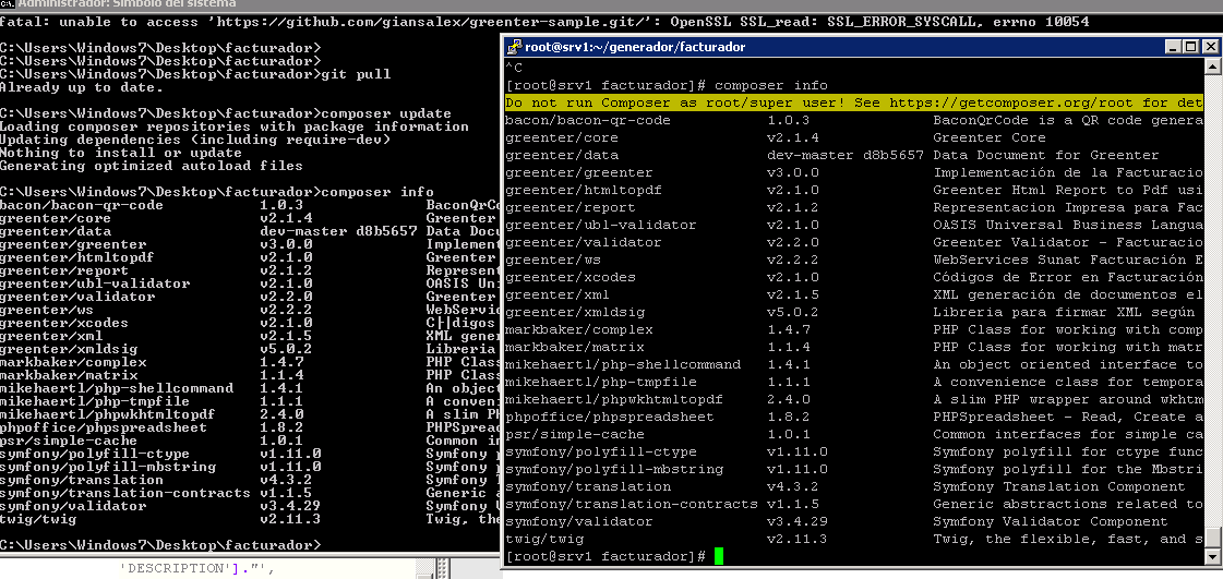 composer windows, linux, diferente! · Issue #85 · thegreenter/greenter · GitHub
