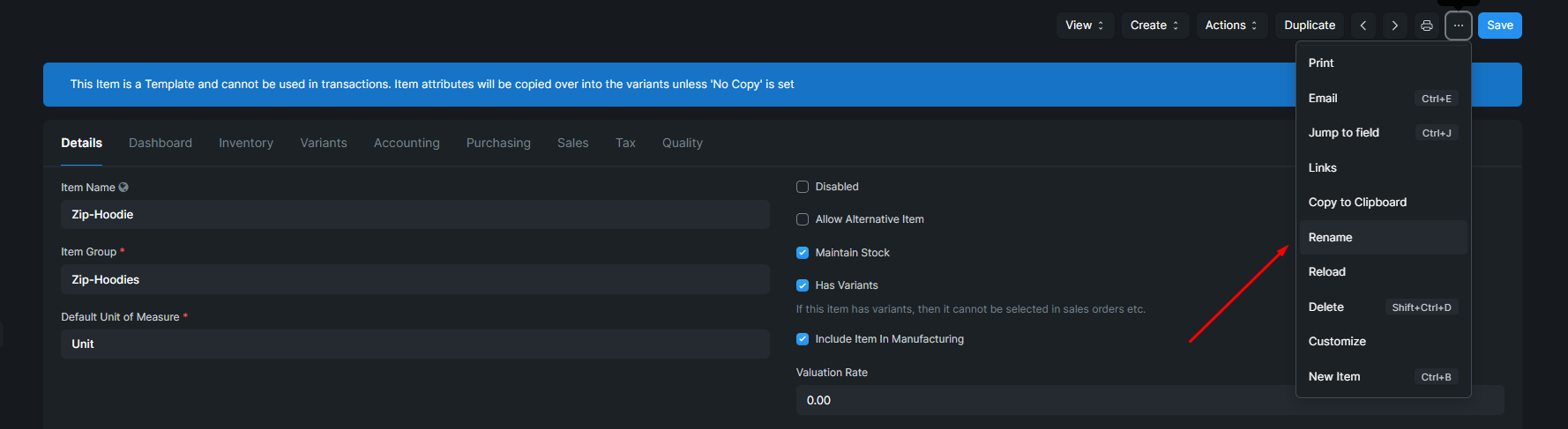 Rename Template Does Not Rename Update The Variants · Issue 35358 · Frappeerpnext · Github