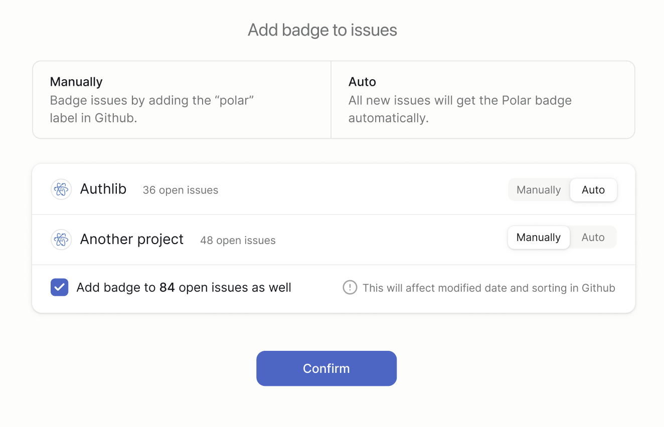 Onboarding: Show retroactive prompt inline with repositories · Issue #598 · polarsource/polar ...