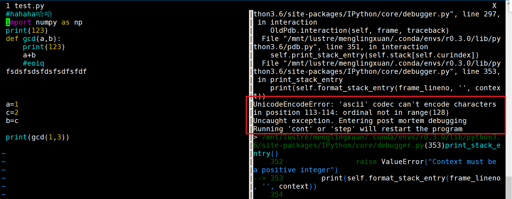 请问在调试时因为中文字符编码导致调试错误怎么办 · Issue #66 · sillybun/vim-repl · GitHub