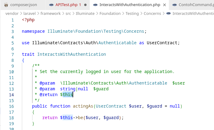 Return This In Laravel Test Doesnt Work · Issue 2435 · Bmewburnvscode Intelephense · Github