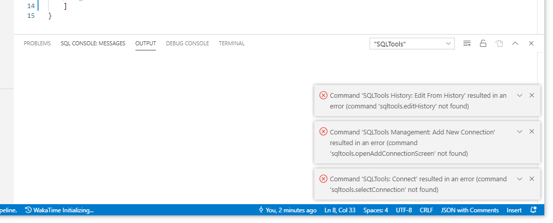 Can't add connection, settings.json also ignored · Issue #593 · mtxr/vscode-sqltools · GitHub