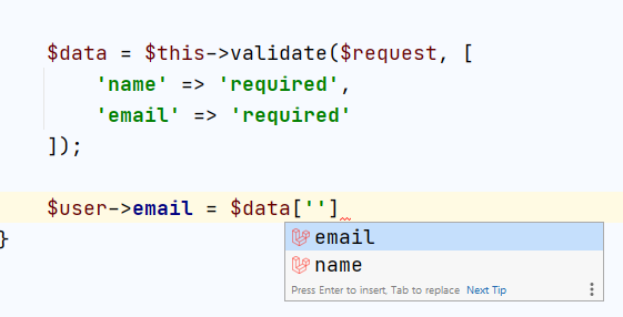 [Feature request] Array shape of `$request->validate()` · Issue #351 · laravel-idea/plugin · GitHub