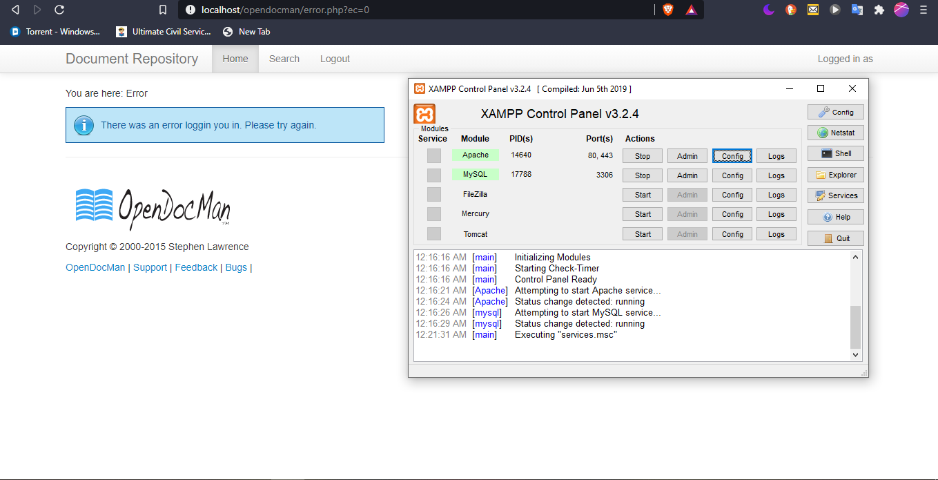 I can't get past the Login. · Issue #307 · opendocman/opendocman · GitHub