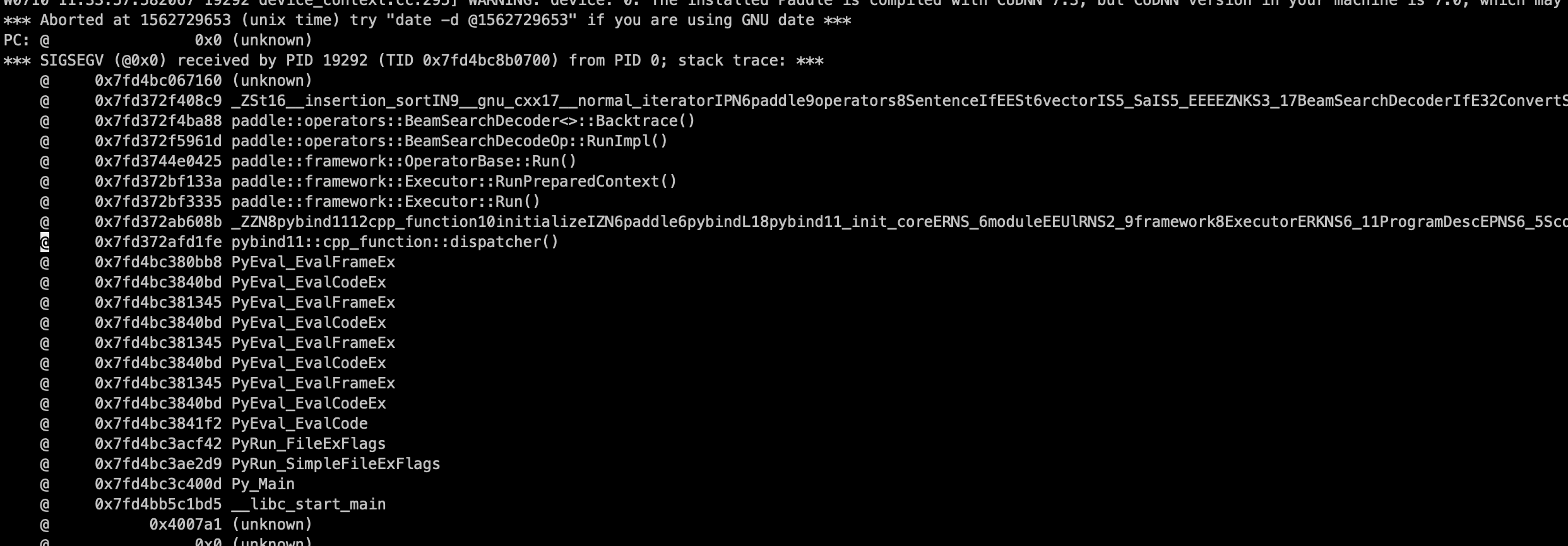 paddle版transformer进行infer的时候报错 · Issue #18574 · PaddlePaddle/Paddle · GitHub