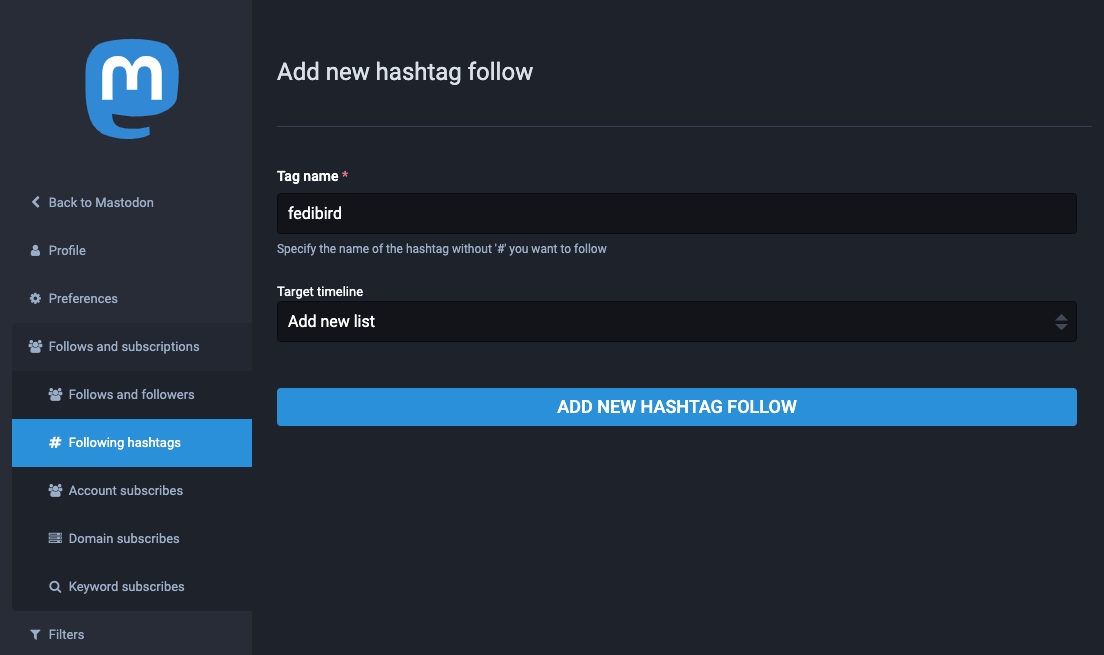 option to follow hashtags · Issue #1096 · mastodon/mastodon · GitHub