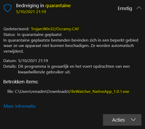 Native application component installs trojan virus (update: was a false positive) · Issue #9 ...
