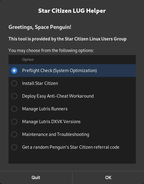 Menu sizing with Zenity v3.99 beta (upcoming v4.0) · Issue #67 · starcitizen-lug/lug-helper · GitHub