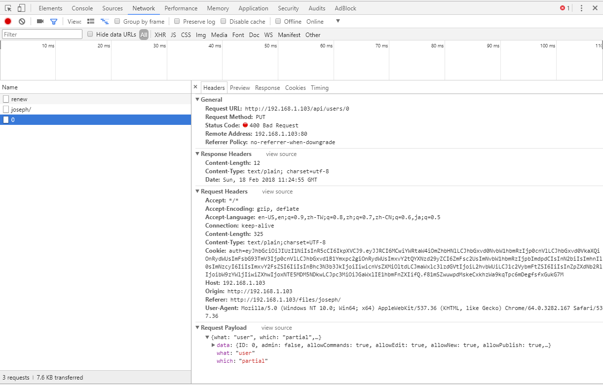 Changing any setting returns "Bad Request" on v1.5.3 · Issue #359 · filebrowser/filebrowser · GitHub