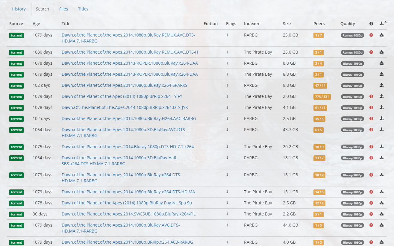 Sort search results by peers · Issue #2118 · Radarr/Radarr · GitHub