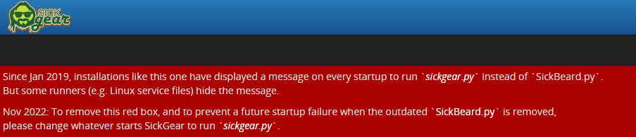 Run sickgear.py instead of SickBeard.py · Issue #25 · linuxserver ...