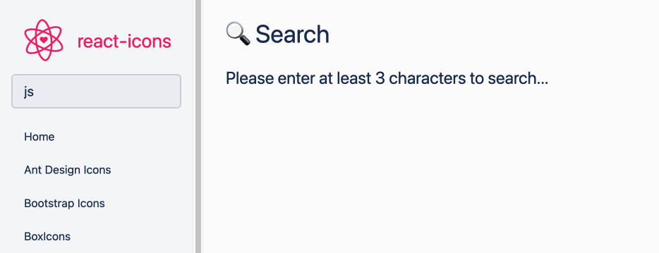 Allow searching icons by 2 chars · Issue #480 · react-icons/react-icons ...