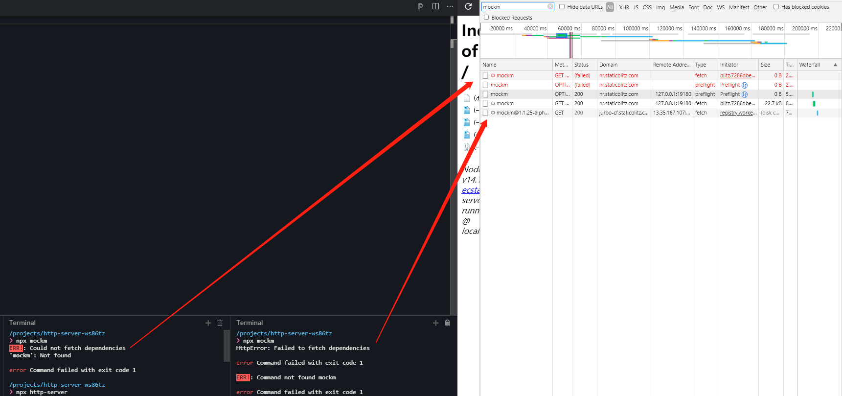 HttpError: Failed to fetch dependencies · Issue #1469 · stackblitz/core · GitHub