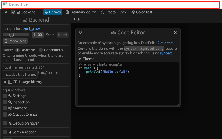 Can the title be more beautiful？ · Issue #1170 · emilk/egui · GitHub