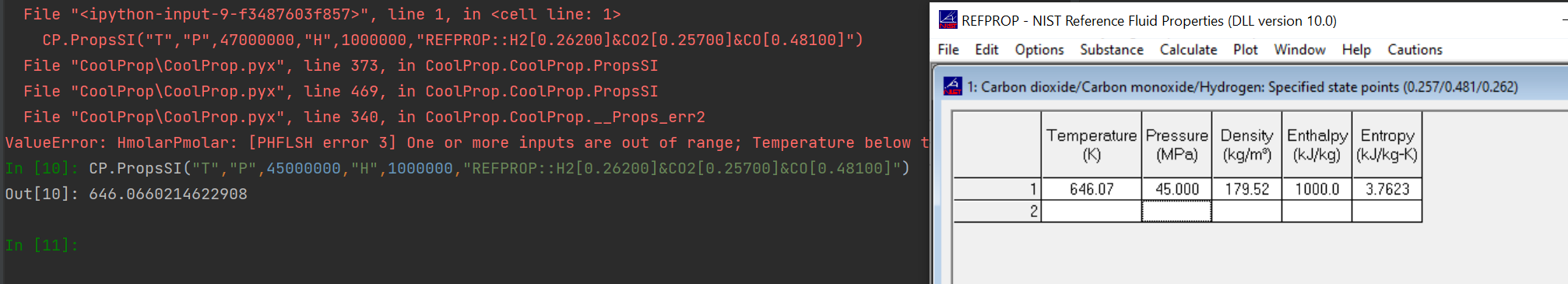 REFPROP v10.0 and PFHLSH error 3 · Issue #2183 · CoolProp/CoolProp · GitHub