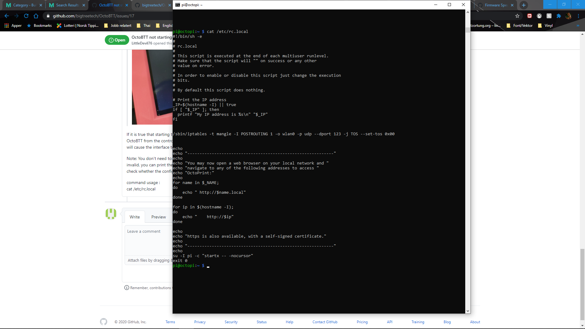 OctoBTT not starting after restart. · Issue #17 · bigtreetech/OctoBTT · GitHub