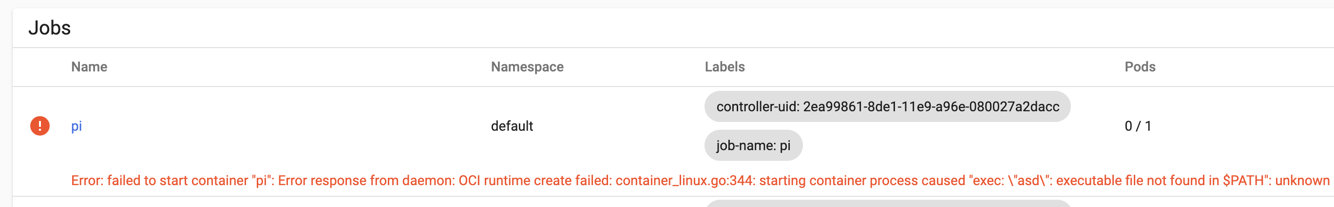 Status of a job / reason why a job failed is missing in description ...