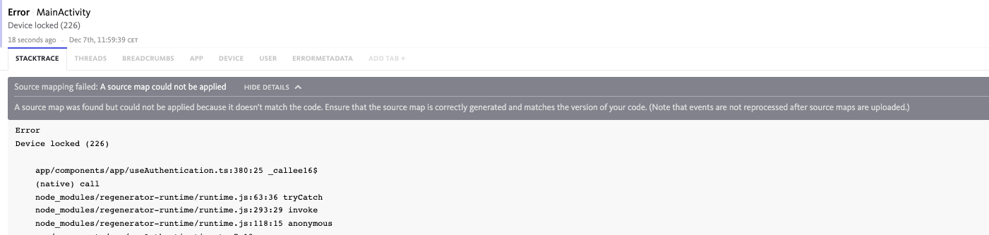 Using Uploadreactnativemappings True And Having Enablehermestrue Gives A Source Map Was
