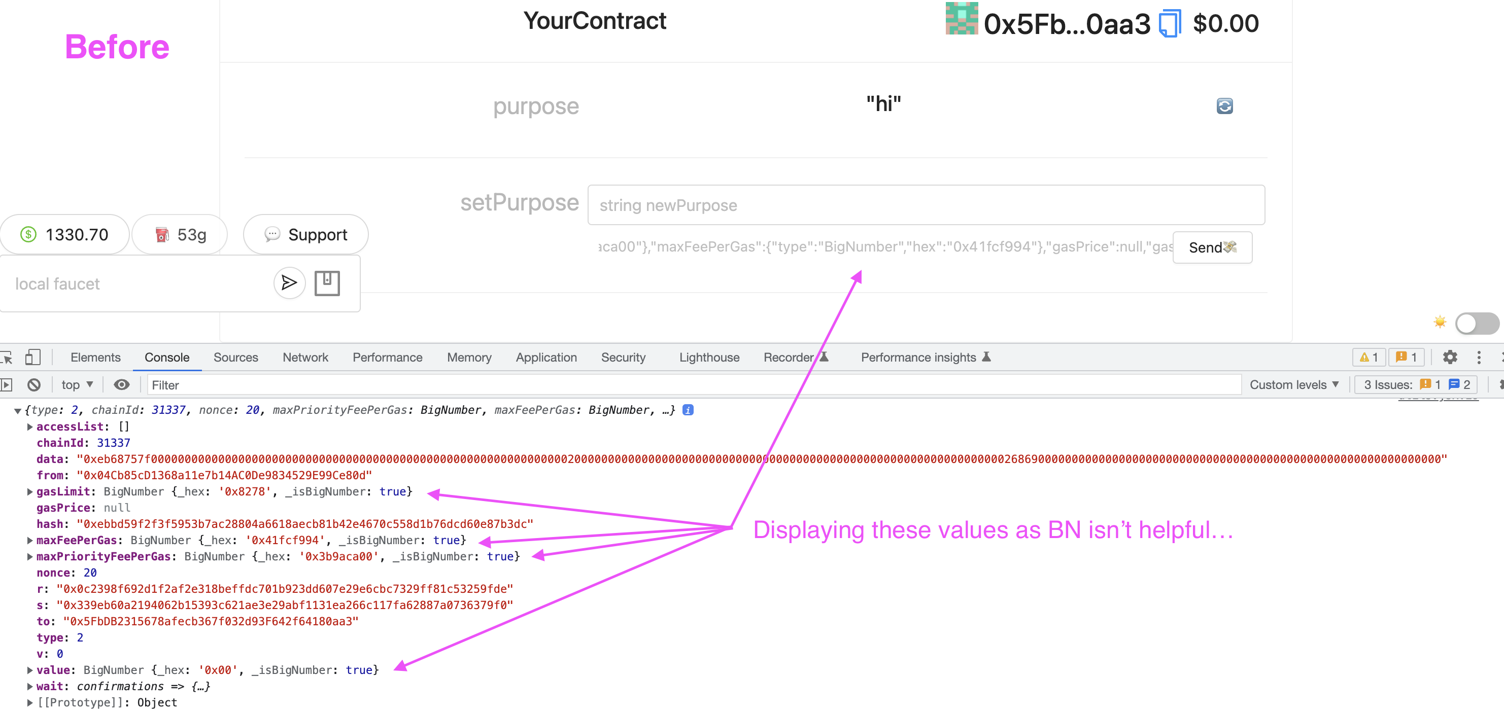 better display of transaction results by ericcorriel · Pull Request #914 · scaffold-eth/scaffold ...