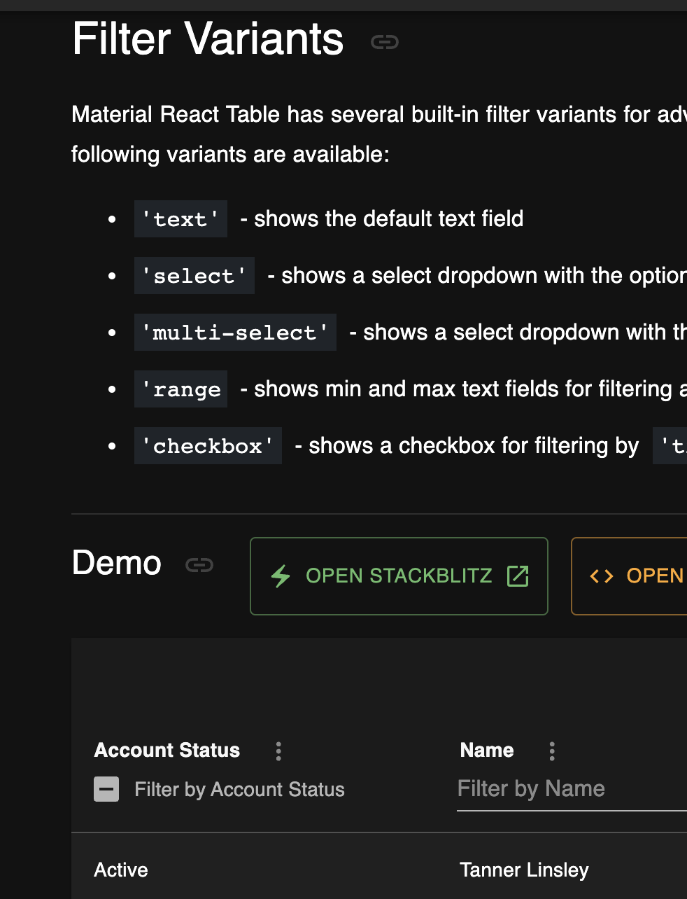 Some props do not work · Issue #562 · KevinVandy/material-react-table · GitHub