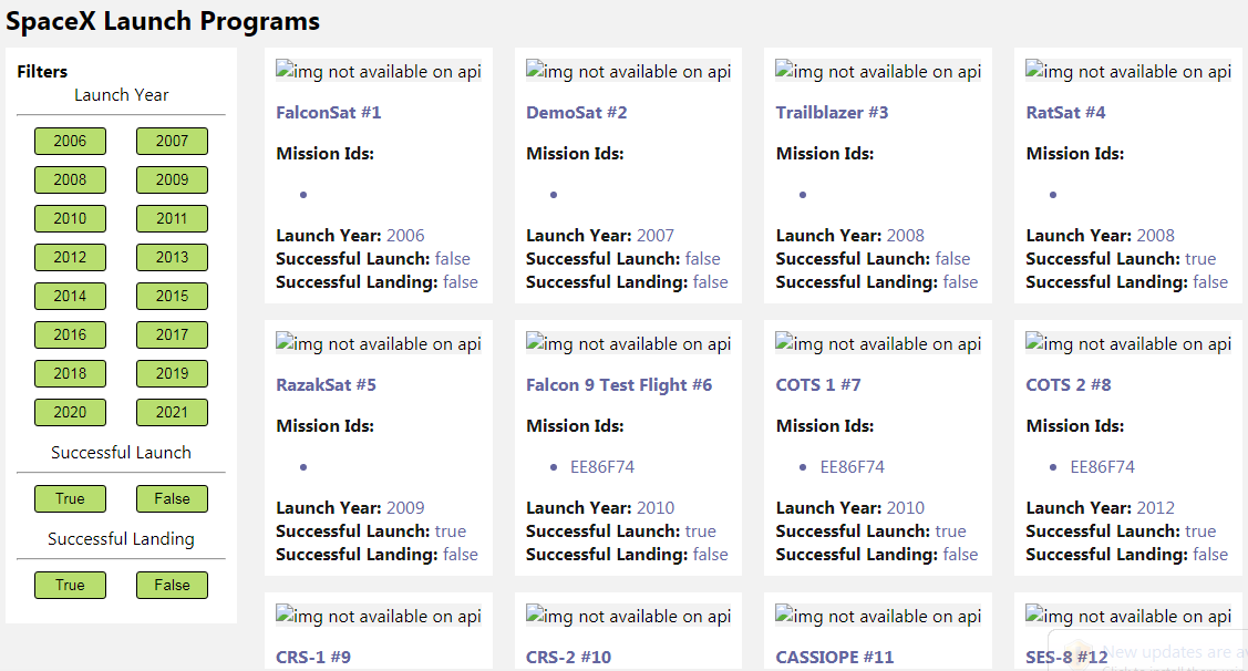 GitHub - rawatkiran/spacex-program: A front end application which would help users list and ...