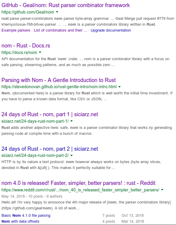 Lack Of Searchable Up To Date Documentation · Issue 874 · Rust Bakery Nom · Github