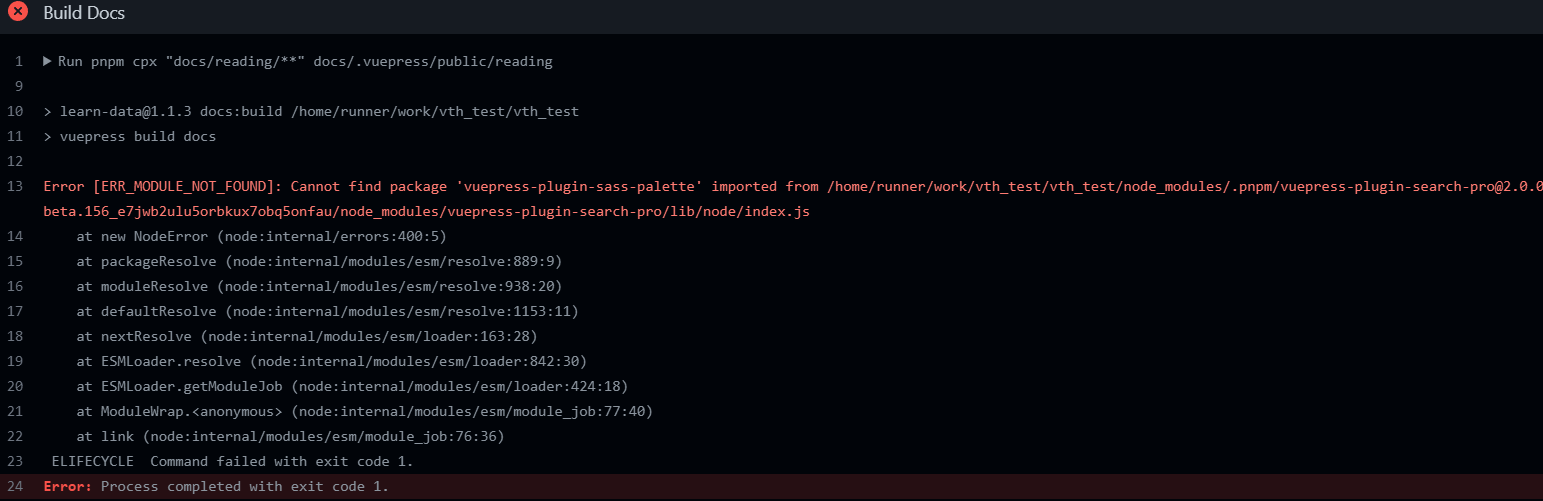 [Bug]Cannot find package 'vuepress-plugin-sass-palette' · Issue #2659 · vuepress-theme-hope ...