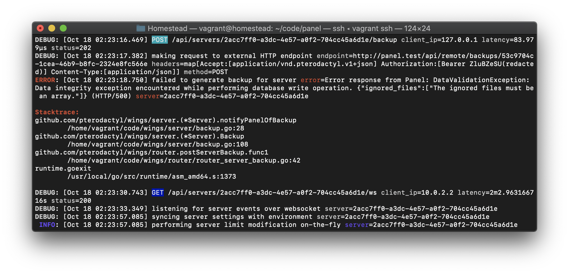 Backups: Wings error · Issue #2551 · pterodactyl/panel · GitHub