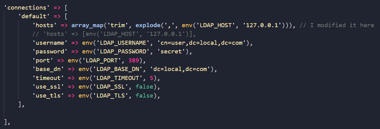 Initial connection failover to subsequent hosts · Issue #236 · DirectoryTree/LdapRecord · GitHub