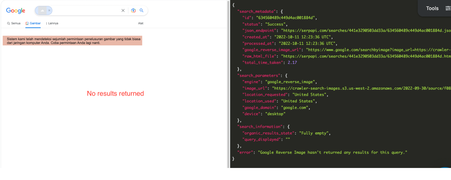 [Google Reverse Image Search API] Searches do not return any results ...
