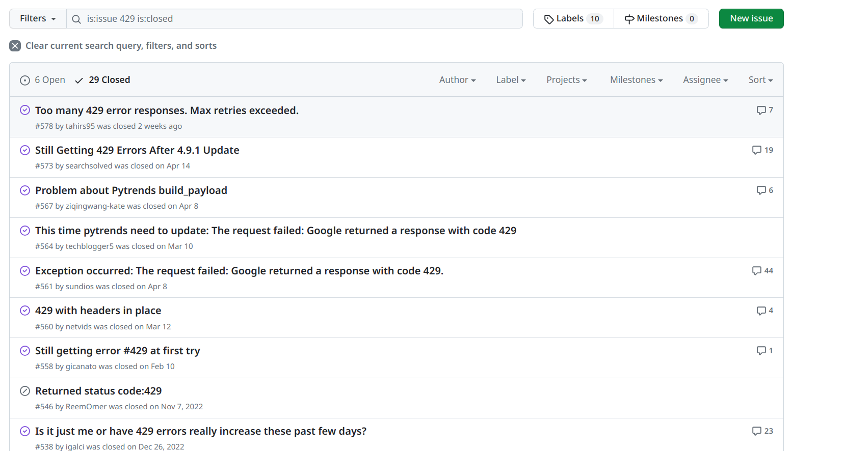 500 internal server errors · Issue #586 · GeneralMills/pytrends · GitHub