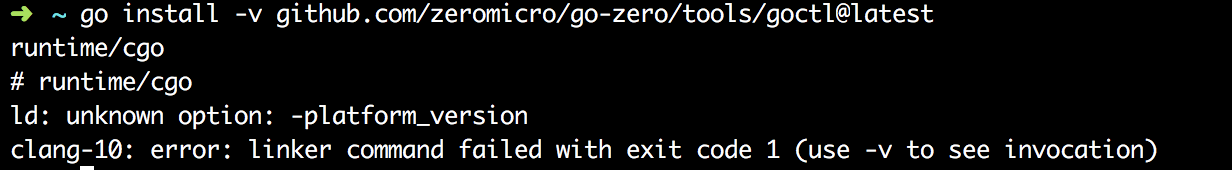 Intsall goctl failed (no any info on the Internet) · Issue #1534 · zeromicro/go-zero · GitHub