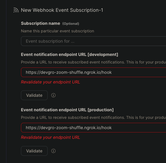 Cannot Validate Webhooks 401 Error And Therefore Cannot Run App