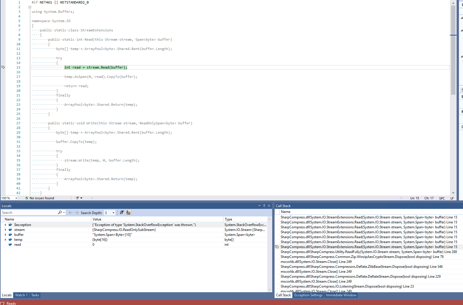 Sharpcompress 0 28 0 Throws Stackoverflowexception When Extracting An