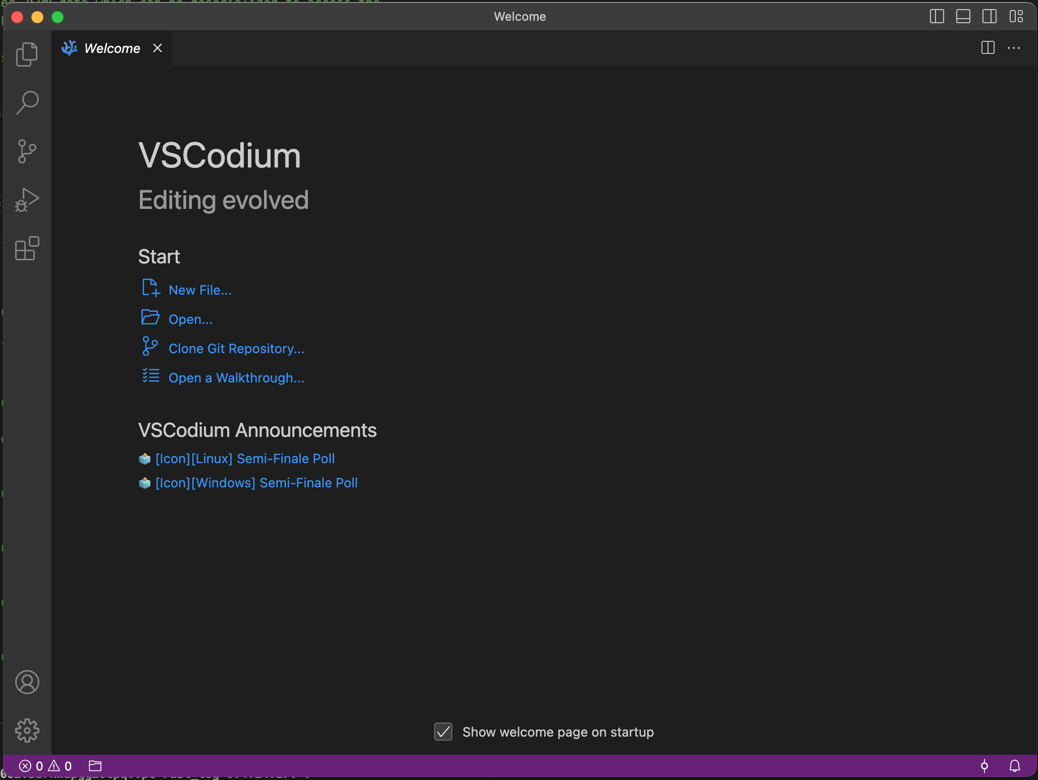 Recent files/projects not showing on welcome page · Issue #1494 · VSCodium/vscodium · GitHub
