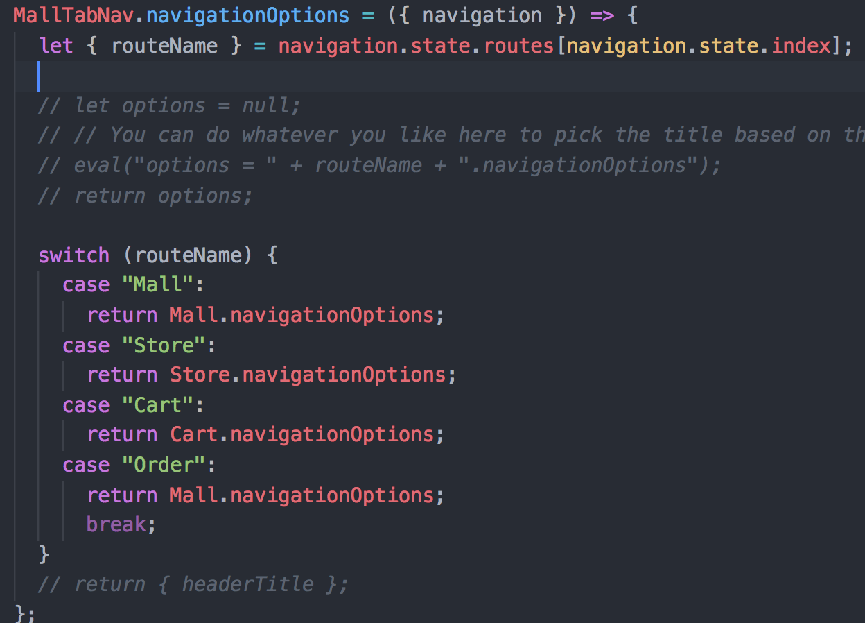 React Navigation 2 X 把tabnavigator放在stacknavigator里 页面设置标题栏没生效 · Issue 4795 · React Navigation