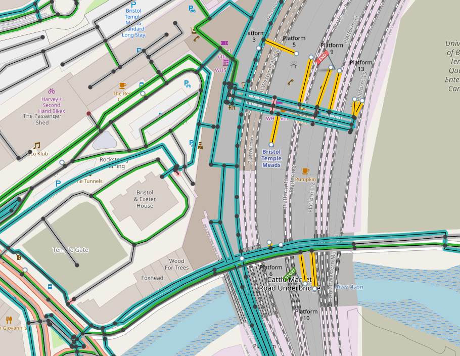 OpenTripPlanner doesn't add platforms into the walk network and instead link GTFS stops to jump ...