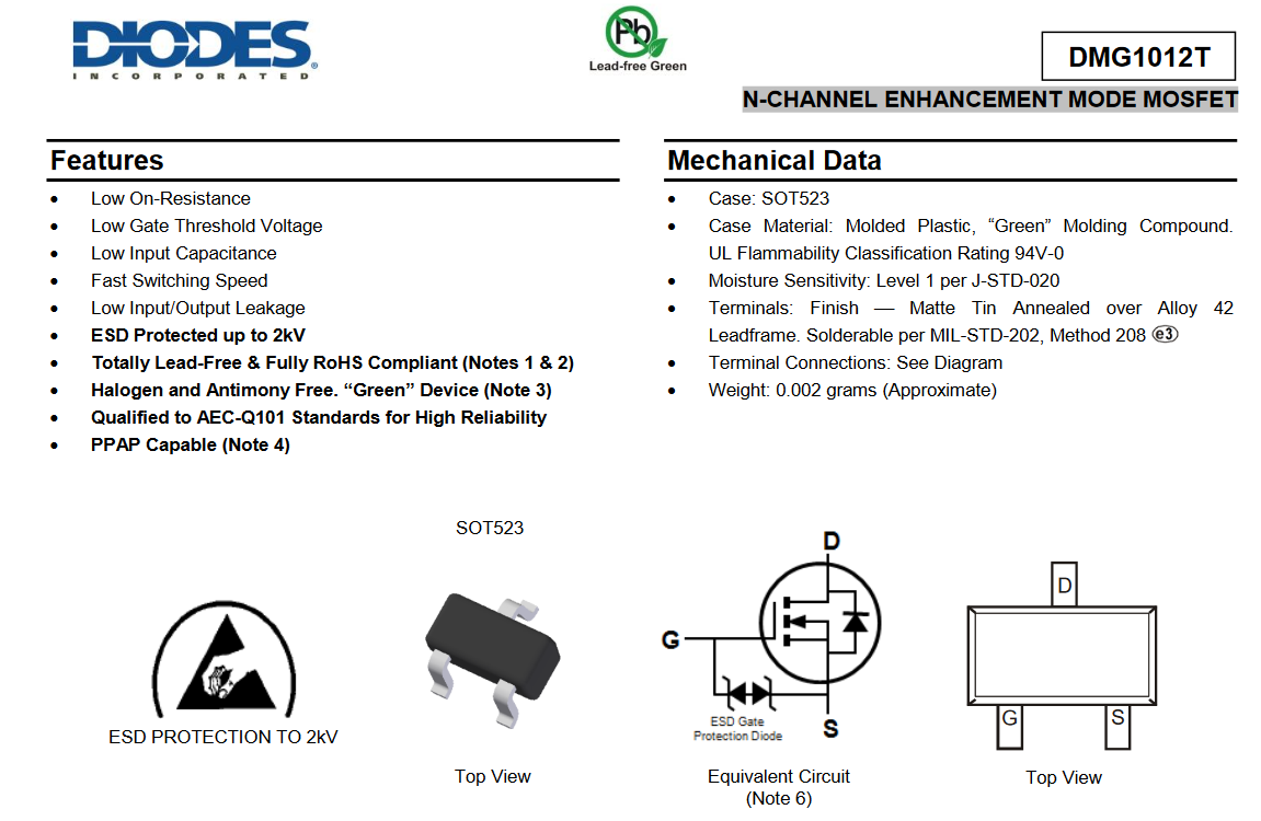 Added DMG1012T N-Channel enhancement MOSFET (!2581) · Merge requests ...