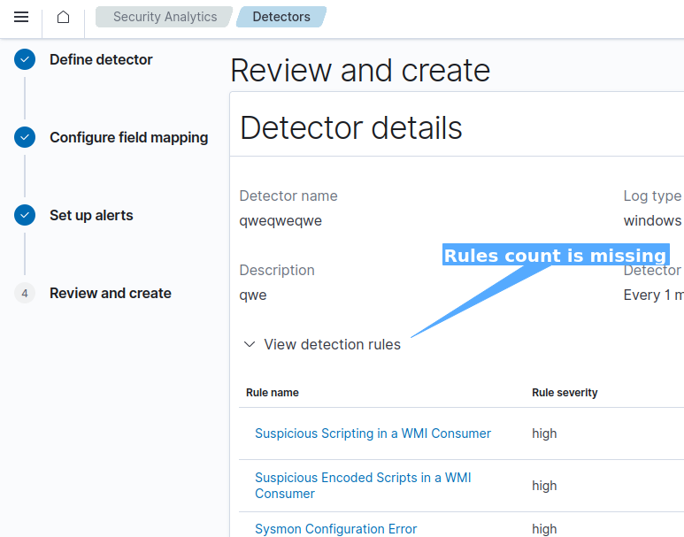 [FEATURE] Create detector | Review and create step | Add detection rules count in the title ...