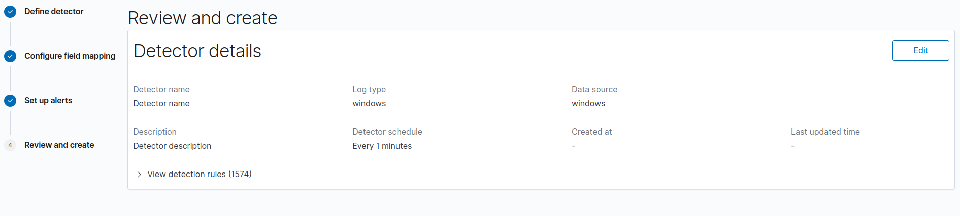 [FEATURE] Create detector | Review and create step | Add detection rules count in the title ...