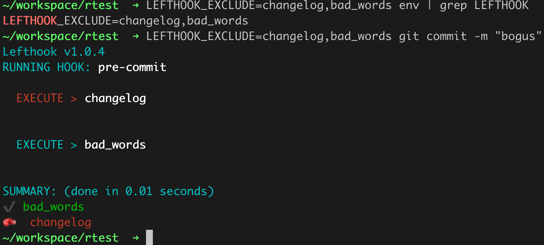 LEFTHOOK_EXLUDE environment variable is ignored · Issue #295 · evilmartians/lefthook · GitHub