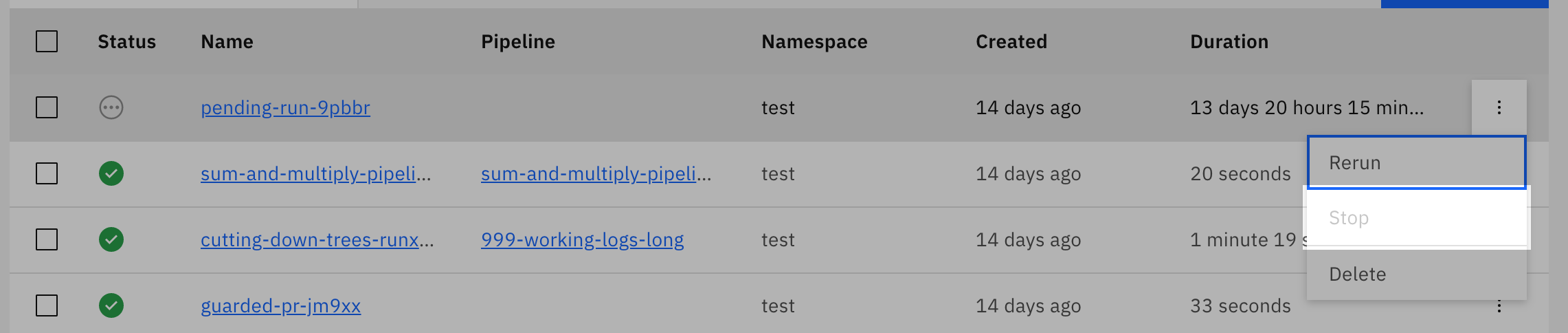 Add support for stopping and starting a PipelineRun created with status 'PipelineRunPending ...