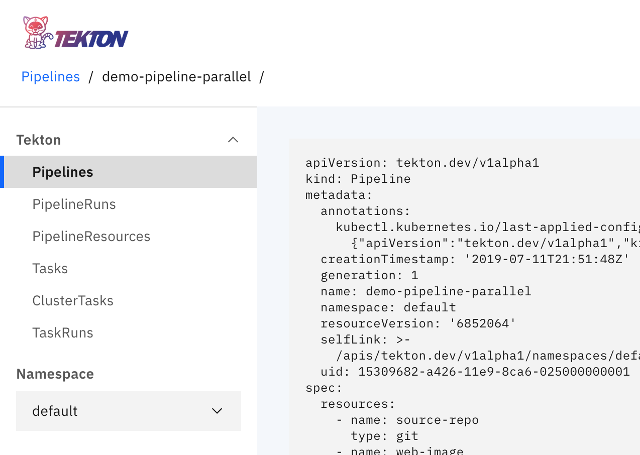 Possibility to view / describe Tekton resources · Issue #417 · tektoncd/dashboard · GitHub