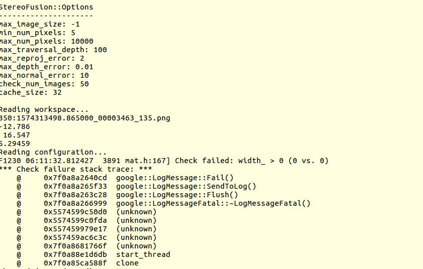 stereo fusion report a bug -----Check failed: width_ > 0 (0 vs. 0) · Issue #778 · colmap/colmap ...