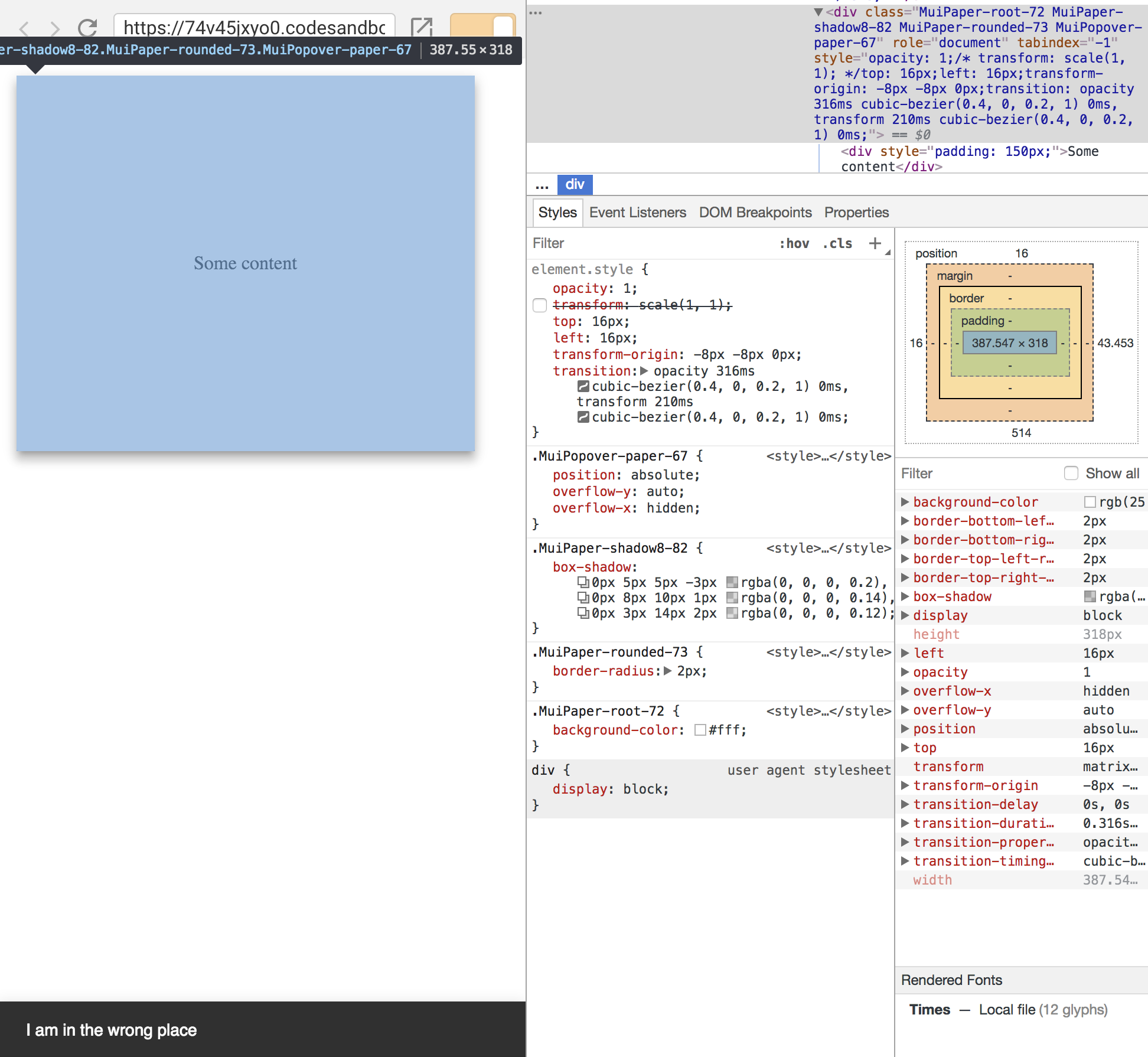 Snackbar appears inside a popover · Issue #8944 · mui/material-ui · GitHub