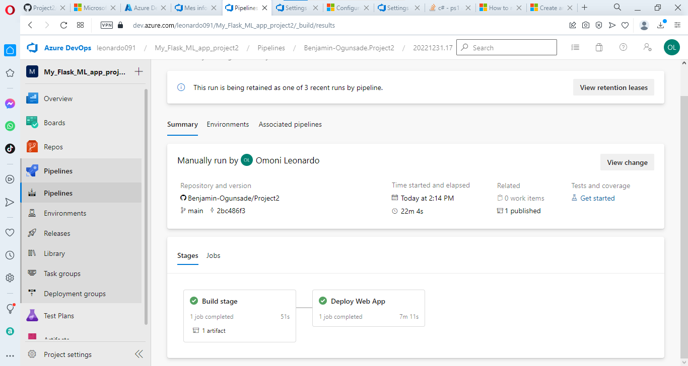 GitHub - Benjamin-Ogunsade/Agile-Development-with-Azure-Building-a-CI-CD-Pipeline: Udacity Project 2