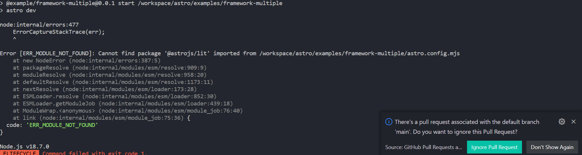 Lit integration in `examples/frameworks-multiple` causing demo to fail ... Lit integration in `examples/frameworks-multiple` causing demo to fail ...
