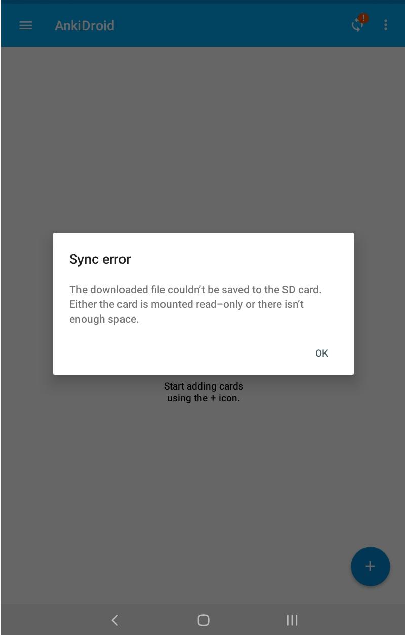 [Bug] Cannot sync: "The downloaded file cannot be saved to the SD card" · Issue #8126 ...