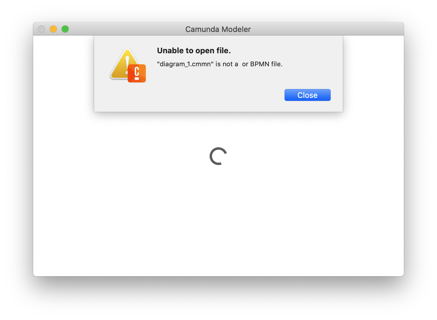  Unable To Open File Dialog Content Is Ungrammatical When Only BPMN Is