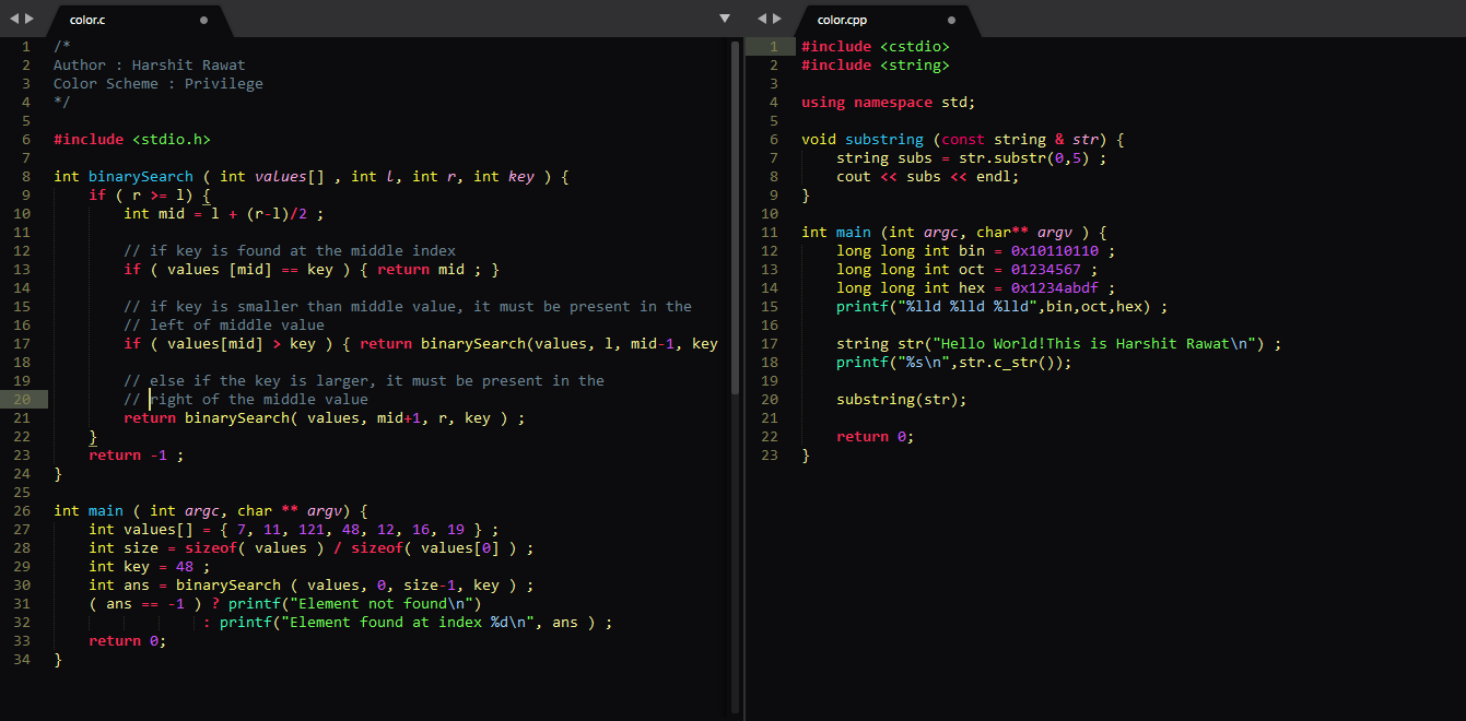 GitHub - HarshitR612/Sublime_Color_Scheme-Privilege: A beautiful and ...